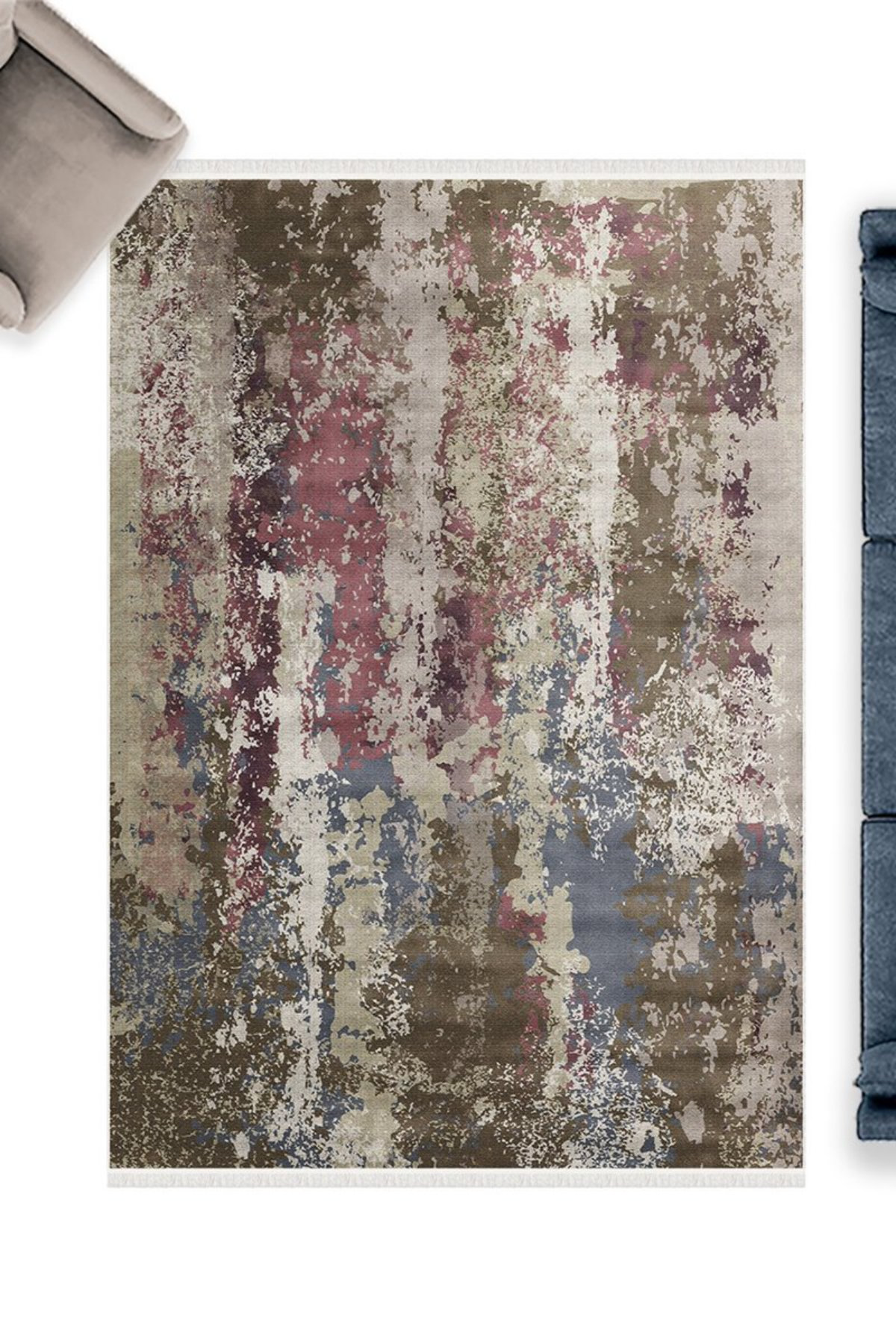 Rugpera Dederang Brown And Pink And Blue Colour Abstract Design Carpet ...