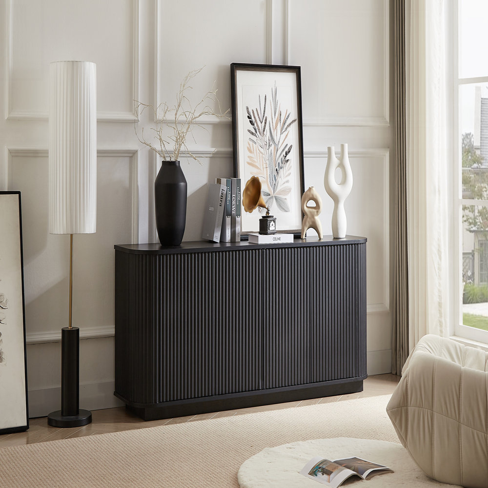 Latitude Run® Contemporary Style Sideboard with Wave Pattern Heavy Duty ...