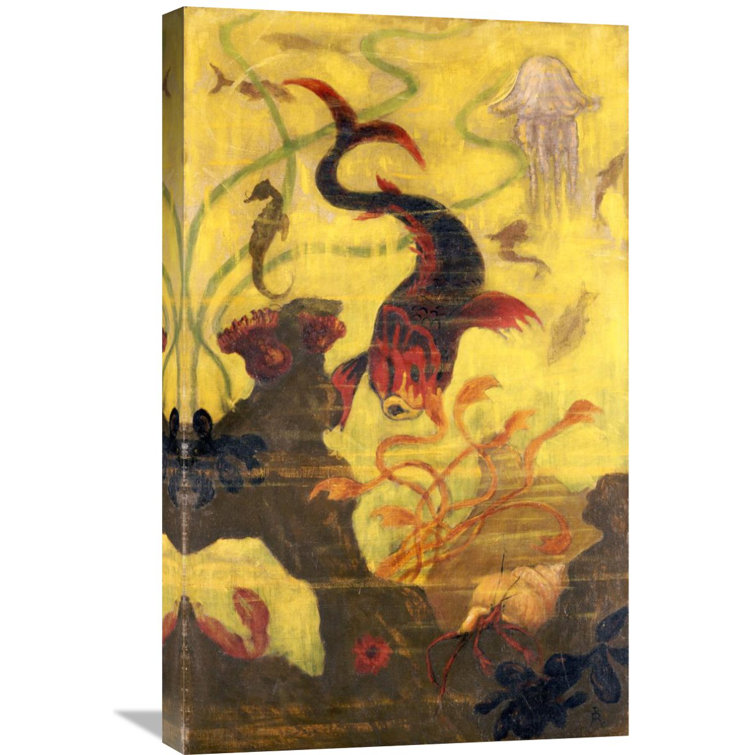 Global Gallery 'Poissons Et Crustacaes' by Paul Ranson Painting Print ...