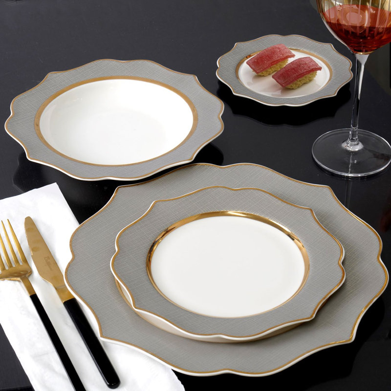 Brilliant Nova Bone China 18 PC Dinnerware Set, Service for 6 & Reviews ...