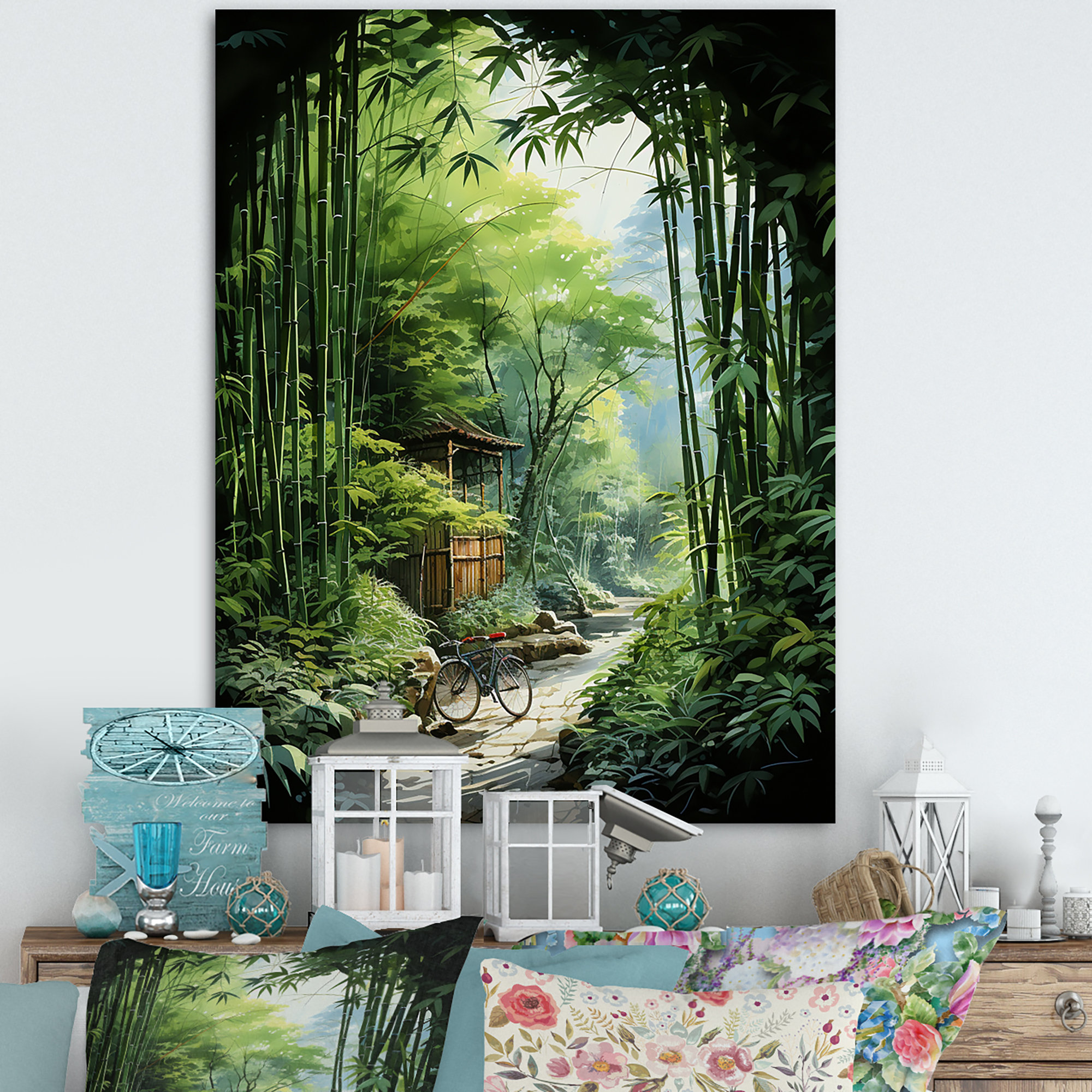 Bay Isle Home™ Jade Journey Green Forest - Bicycle Canvas Prints_107010 ...