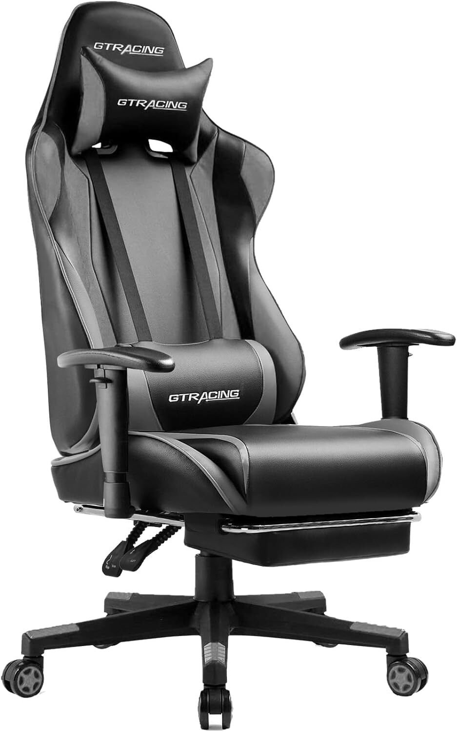 GTPLAYER Adjustable Reclining Ergonomic Leather Swiveling PC & Racing ...