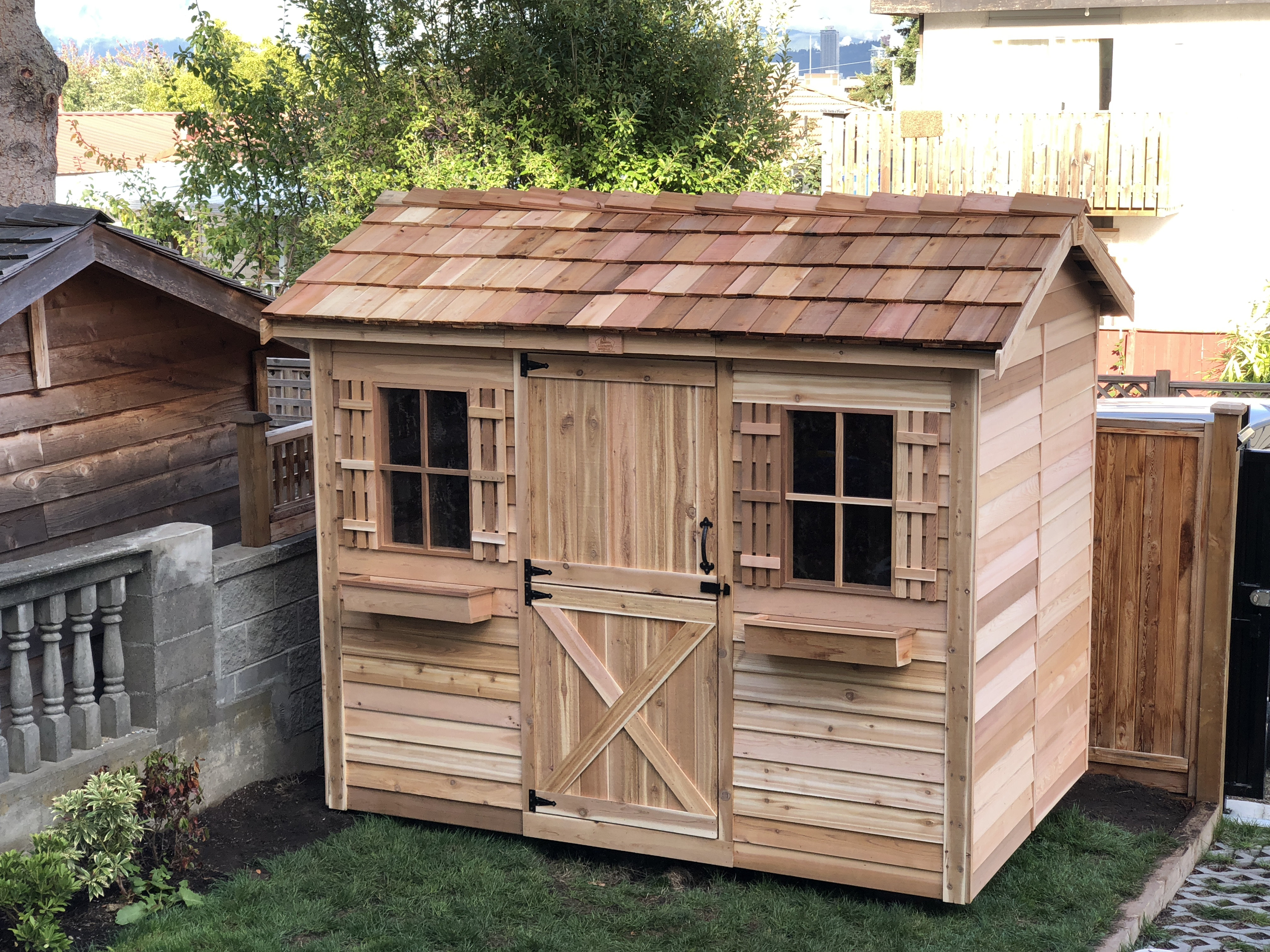 Cedarshed Cabana 10 ft. W x 8 ft. D Western Red Cedar Wood Traditional ...
