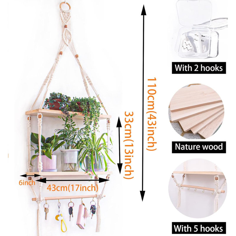 Mercer41 Jenal 2 Piece Wood Floating Shelf | Wayfair