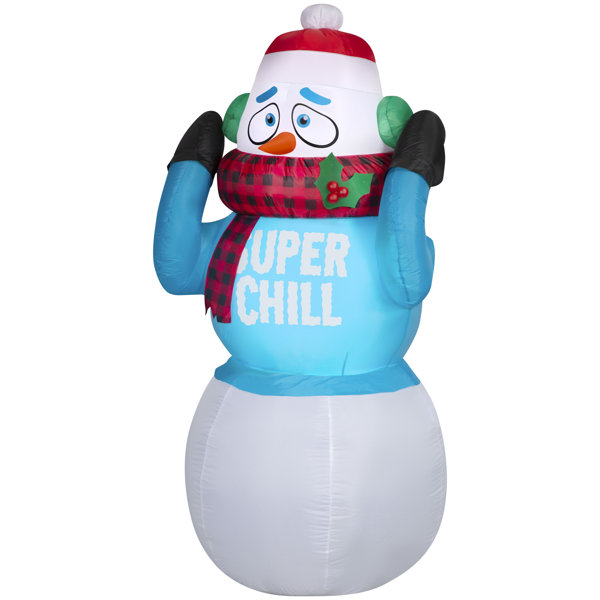 Gemmy Industries Animated Christmas Inflatable Super Chill Snowman ...
