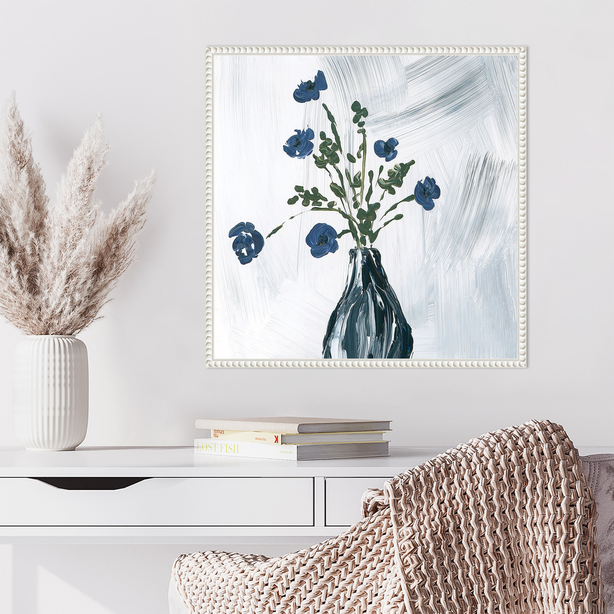 Red Barrel Studio® Dusty Blue Floral Spray by Lucille Price | Wayfair