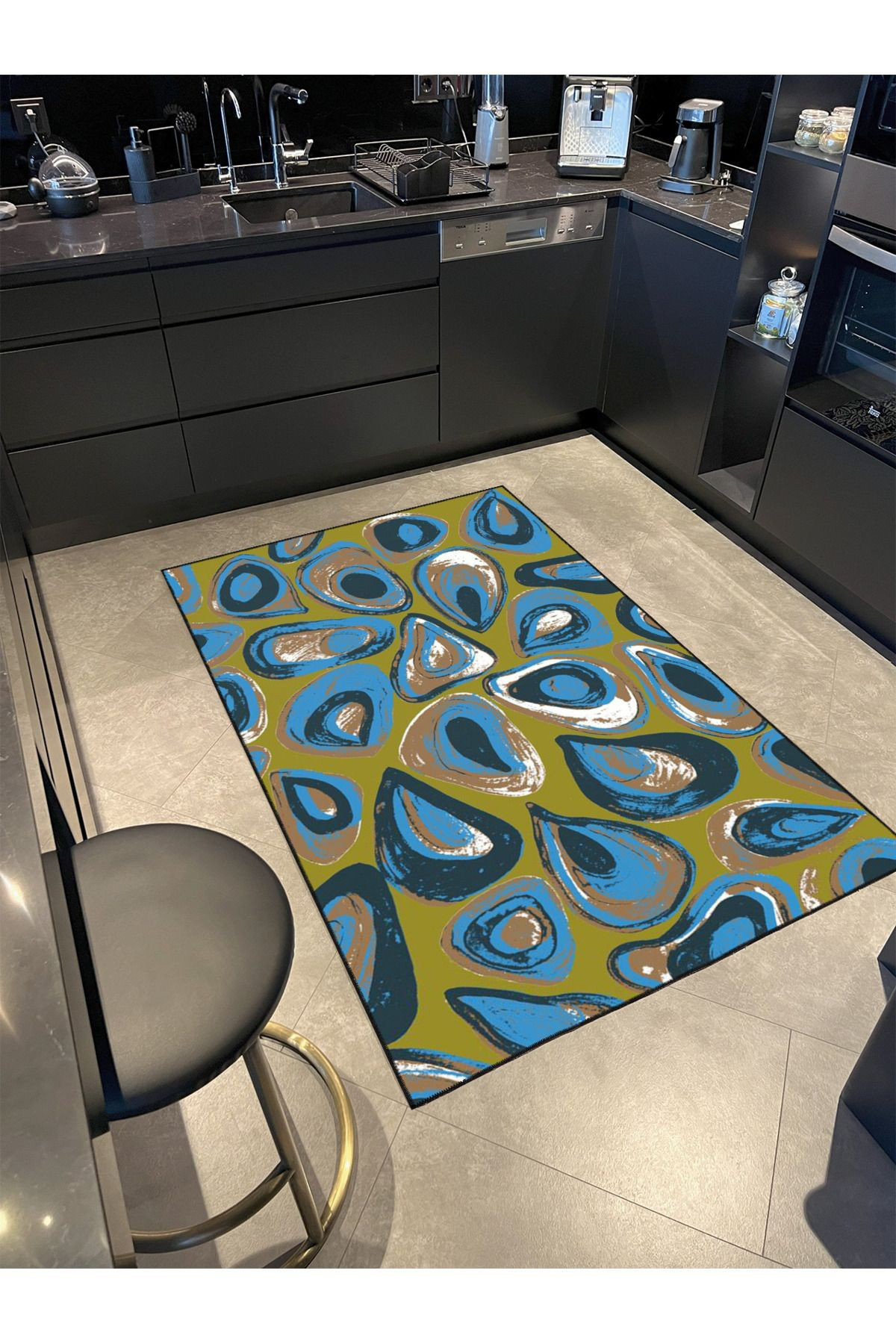 Corrigan Studio® Green Modern Patterned Decorative Washable Rug | Wayfair
