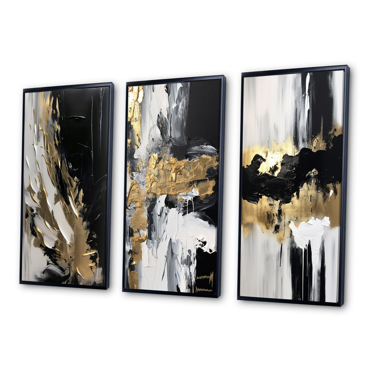Ivy Bronx Bliss Minimal Abstract Gold And Black - Abstract Painting Art ...