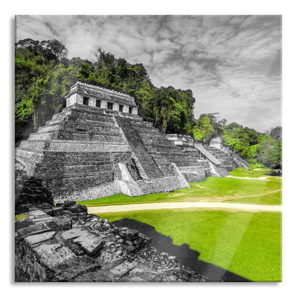 Union Rustic Beautiful Mayan Pyramids - No Frame Print on Glass ...