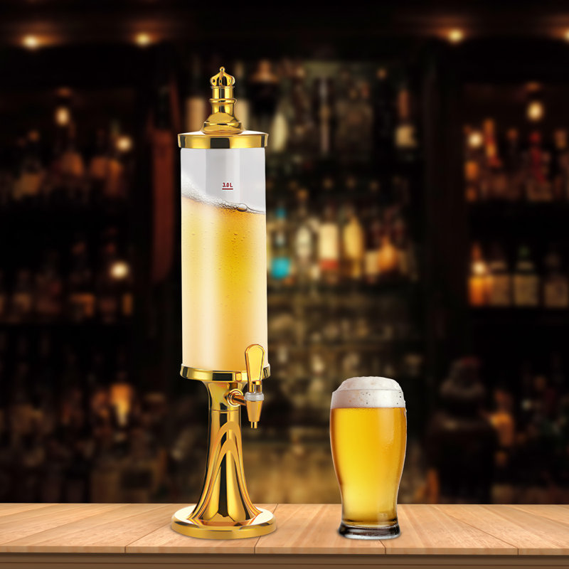 Prep & Savour Brinisha 3L Clear Beer Tower Beverage Dispenser with LED ...