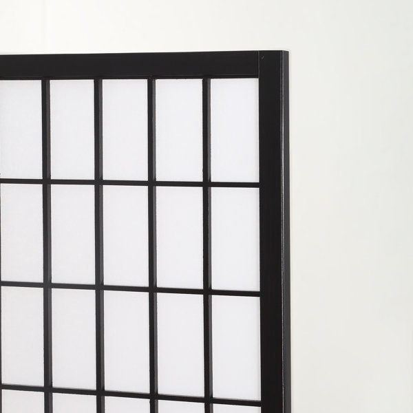 Latitude Run® 4-Panel Japanese-Inspired Room Divider - Wood Frame ...