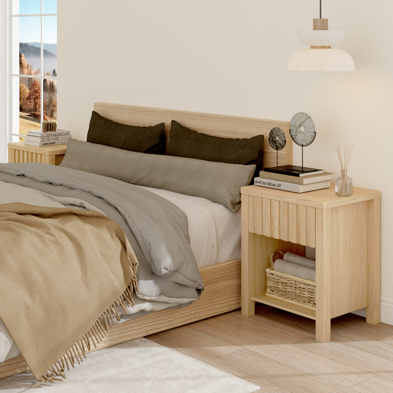 Dovecove 23.6” Tall End Table Set With Drawer, Nightstand With Storage ...