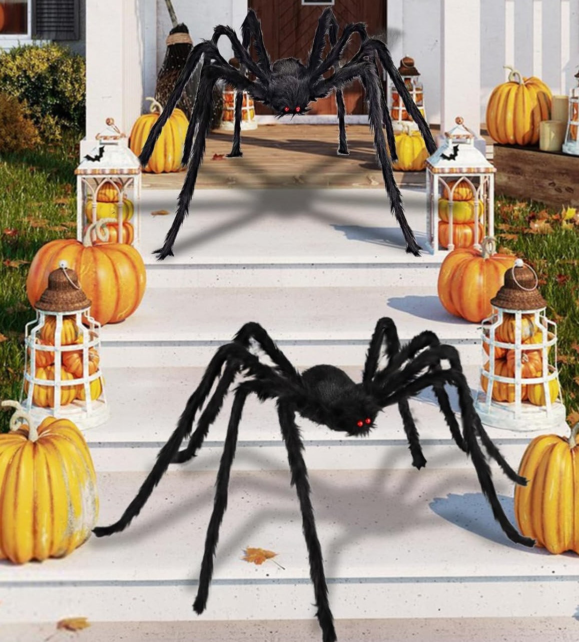 The Holiday Aisle® The Halloween Giant Spider Decorations - 3PCS ...