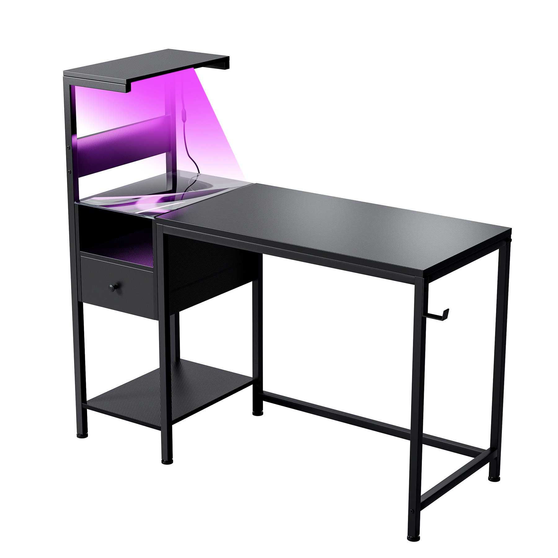 Wrought Studio Computer Desk With Power Outlet & Storage Shelves, Study ...