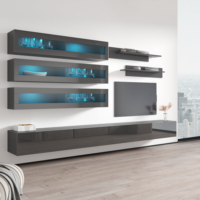 Orren Ellis Voelker Floating Entertainment Center for TVs up to 70 ...