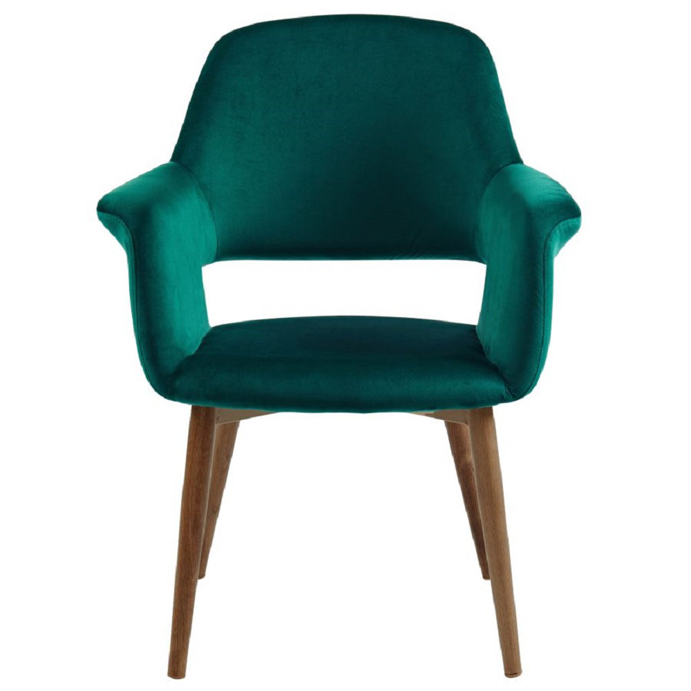 Everly Quinn Maria Accent Chair In Green And Walnut - Wayfair Canada