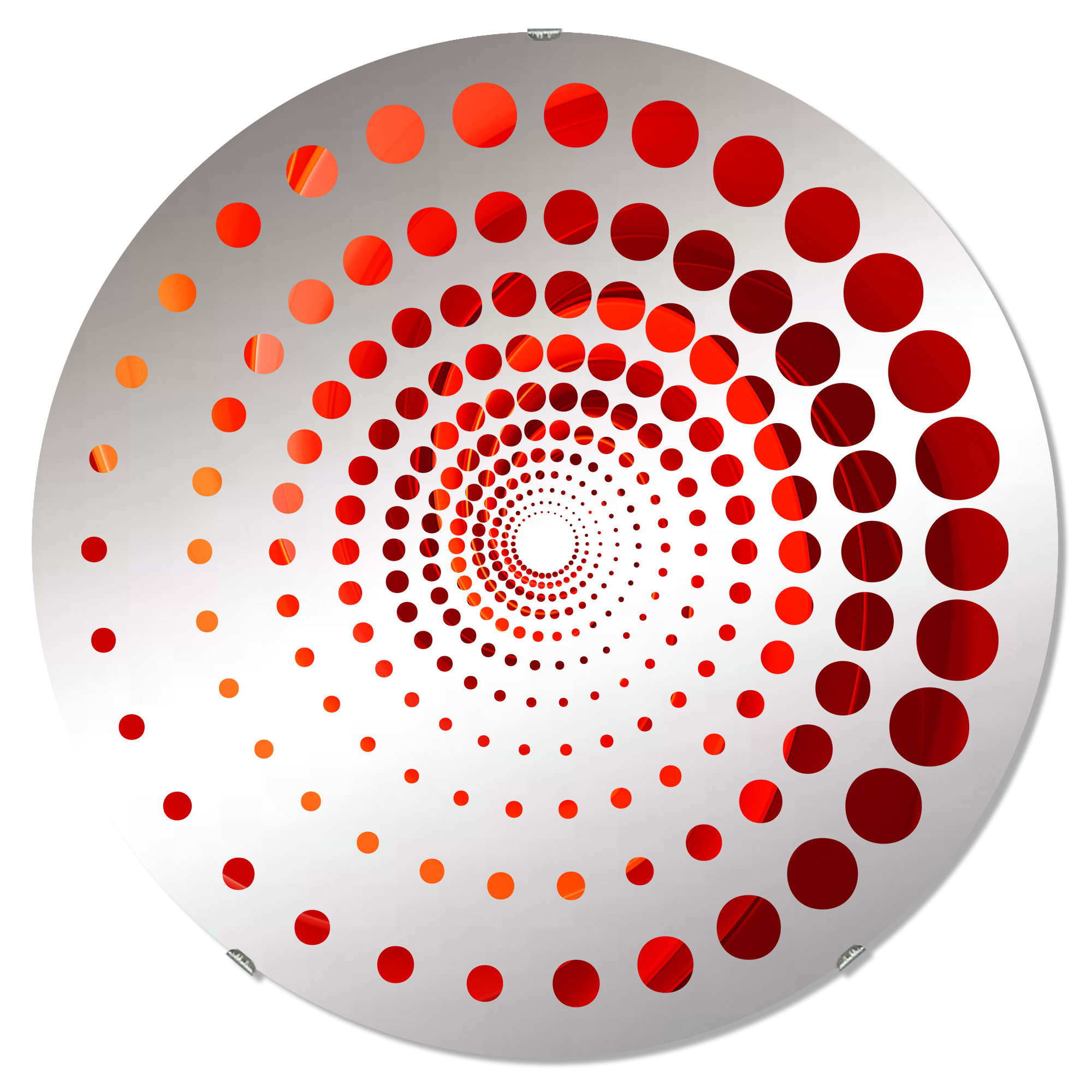 East Urban Home Red Perpetual Pulse Vortex III - Spiral Dot Decorative ...