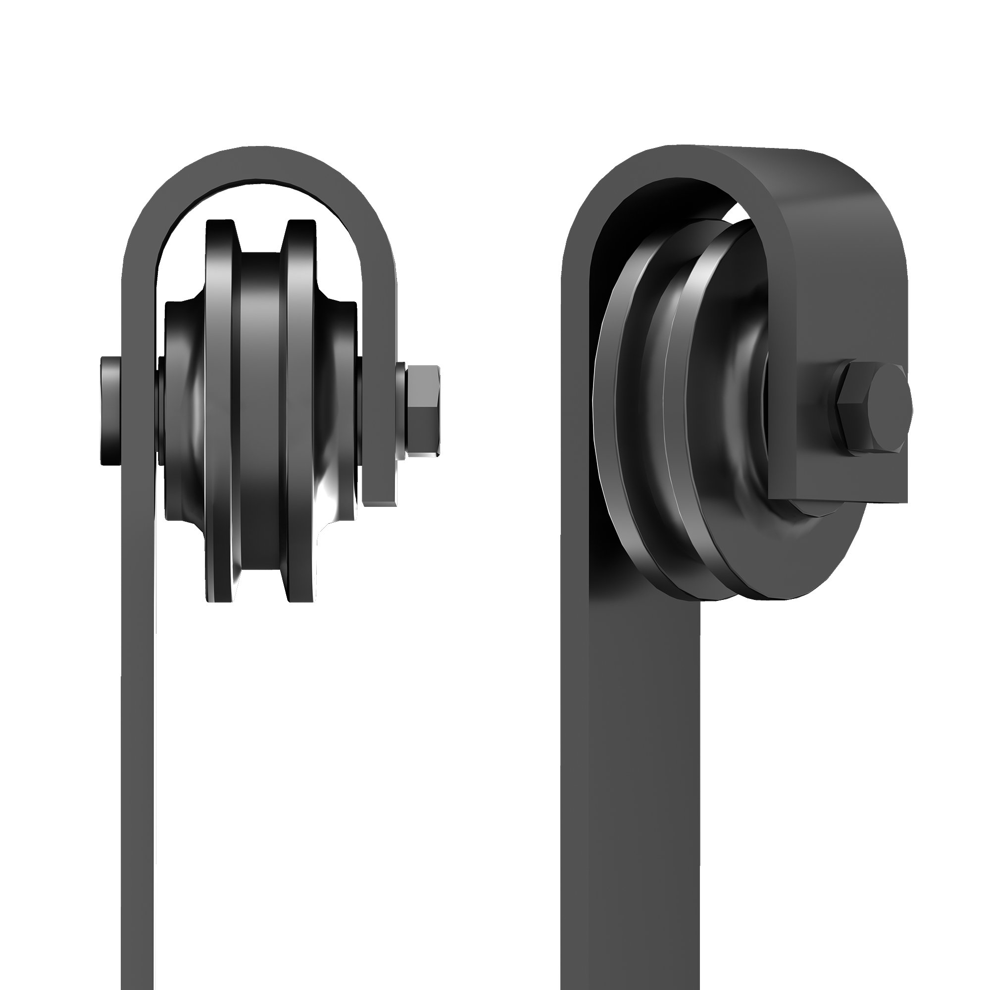 GOGEXX Black Heavy Duty Carbon Steel Sliding Barn Door Hardware + Bent ...