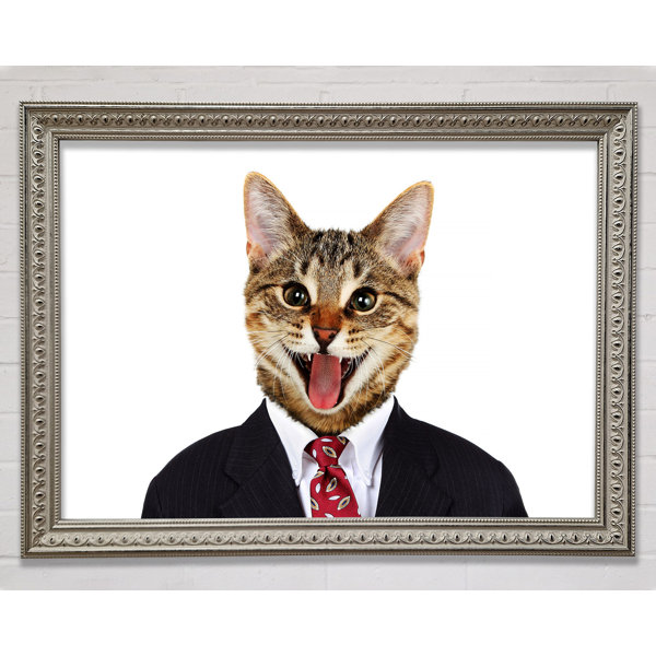 Happy Larry Buisness Cat Framed Print | Wayfair.co.uk