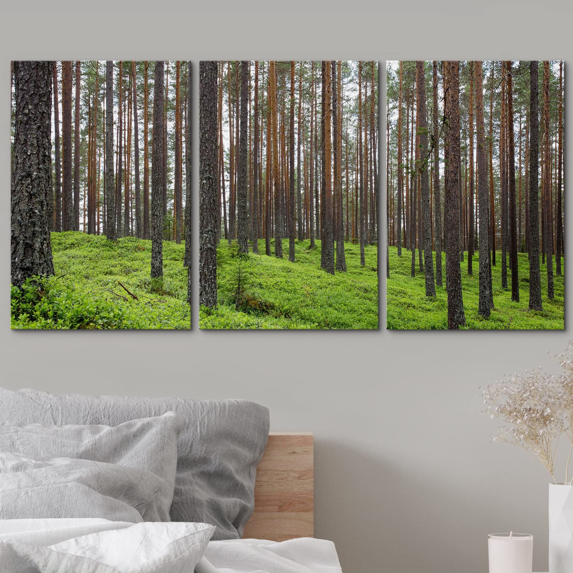 IDEA4WALL Nature Landscape Brown Trees in Green Spring Forest Nature ...
