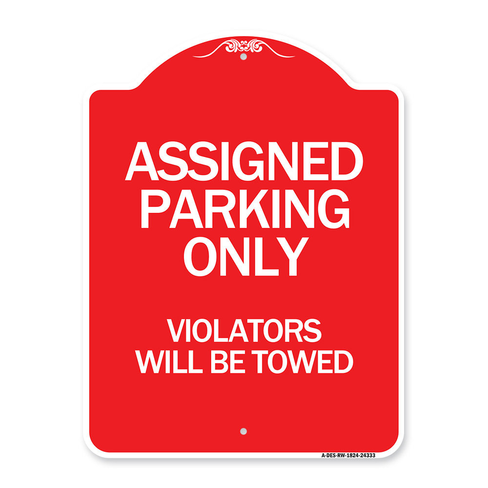 Signmission Designer Series Sign - Assigned Parking Only, Violators ...