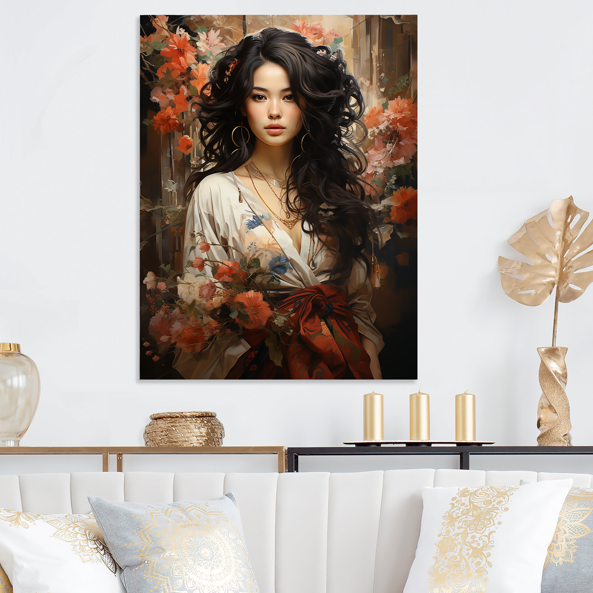 Lark Manor™ Renaissance Asian Shogun Woman I - Asian Woman Metal Wall ...