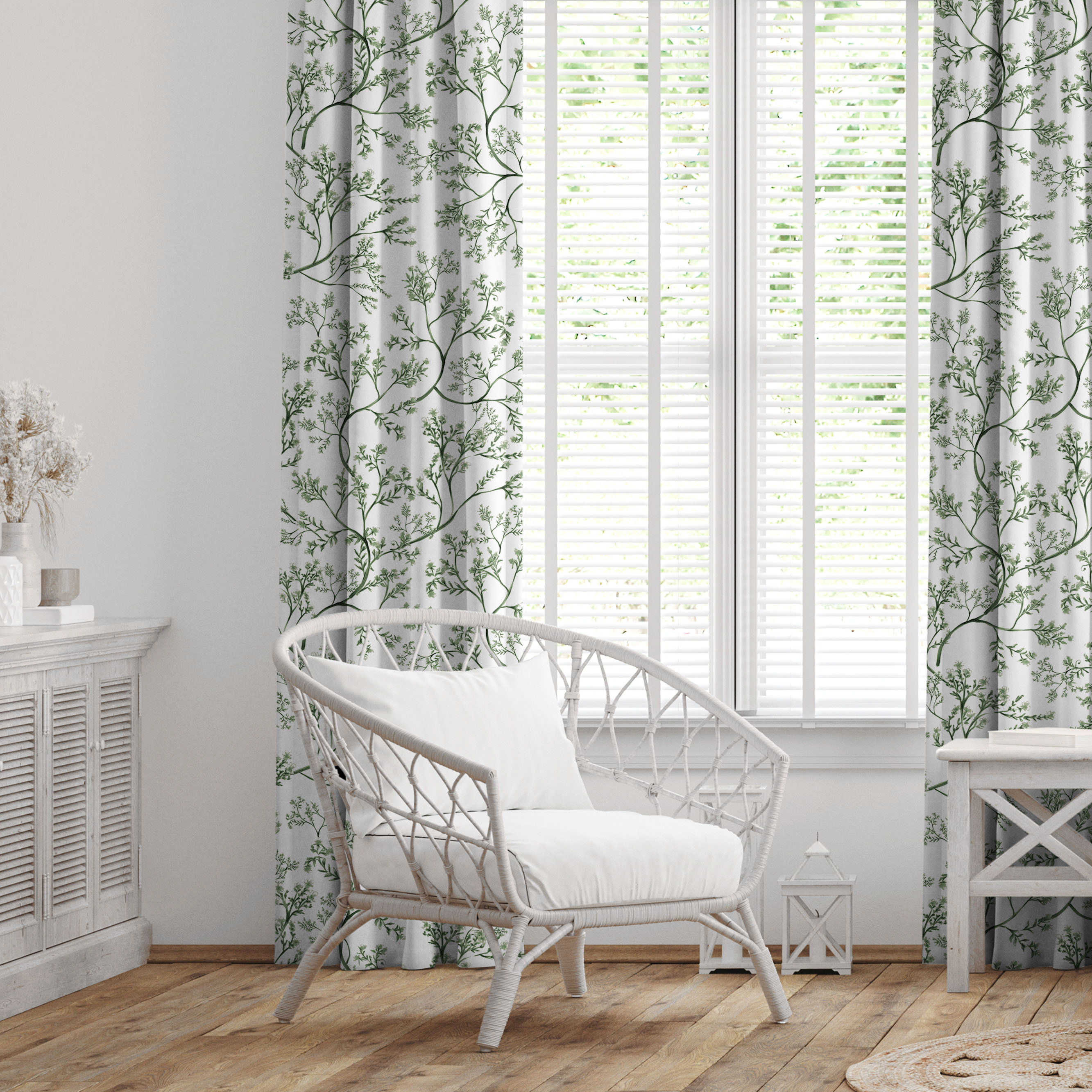 6ix Tailors Fine Linens Tinsley Ivy Cotton Rod Pocket Drapery Panel Set ...