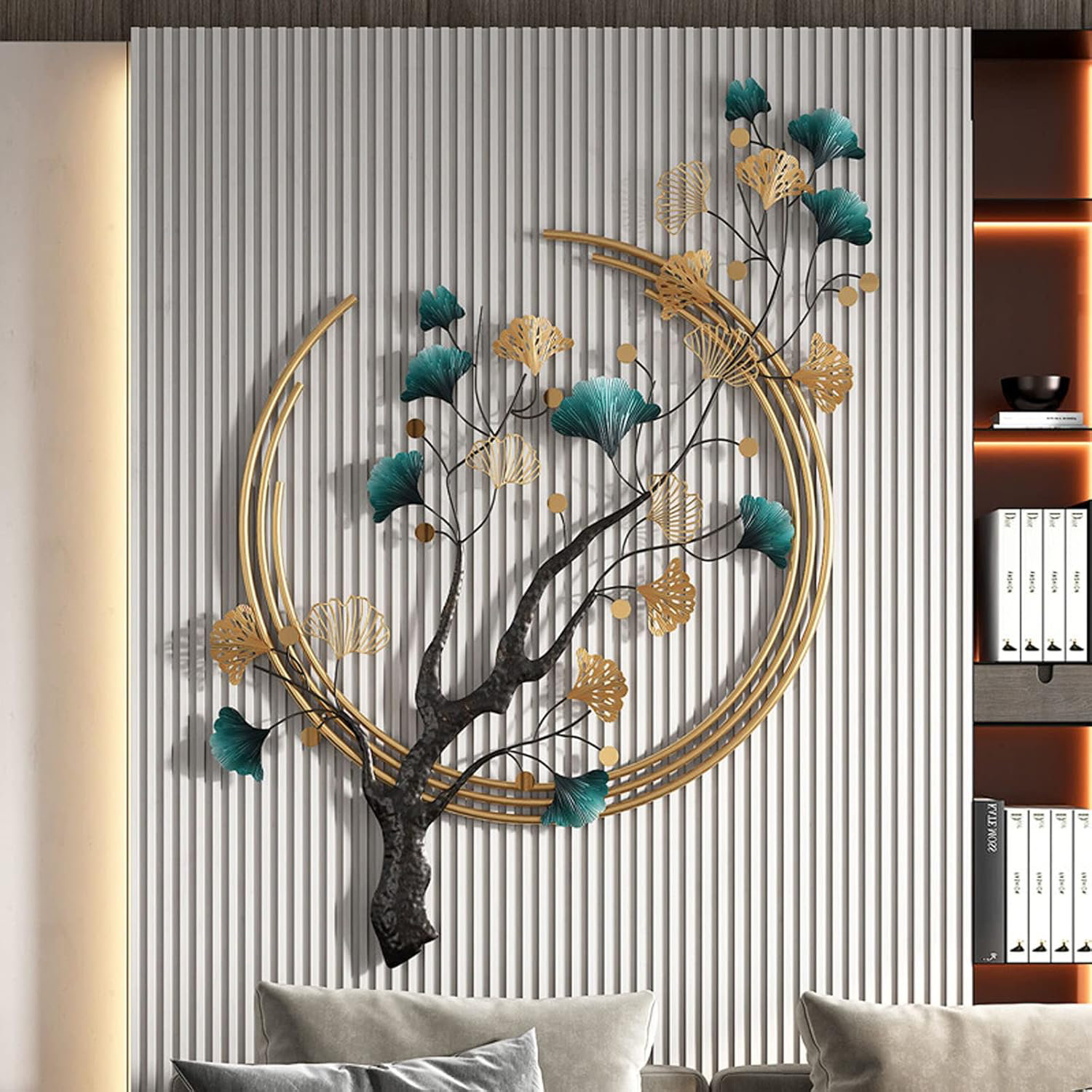 MEMOKY Large Metal Wall Decor 3D Wall Art Decor Modern Metal Wall ...