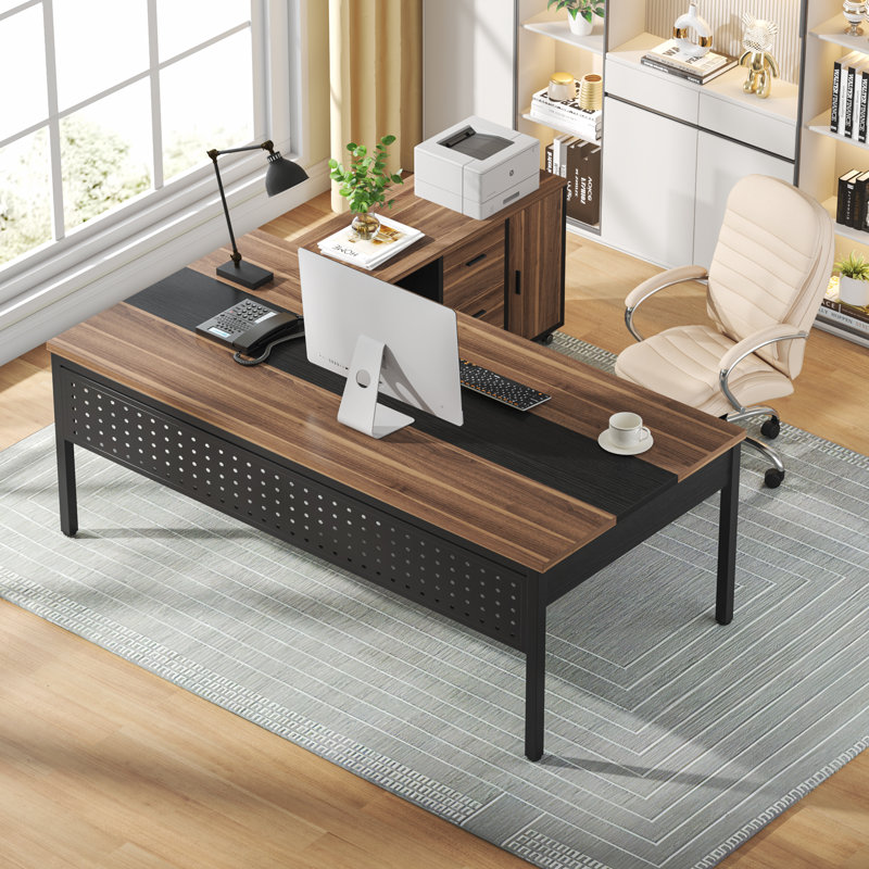 Latitude Run® Beauchesne L-Shape Executive Desk & Reviews | Wayfair