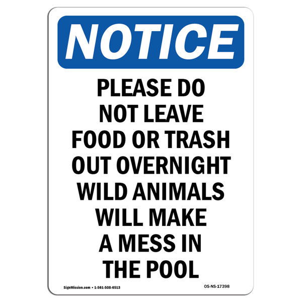 SignMission Please Do Not Leave Food or Trash Sign | Wayfair
