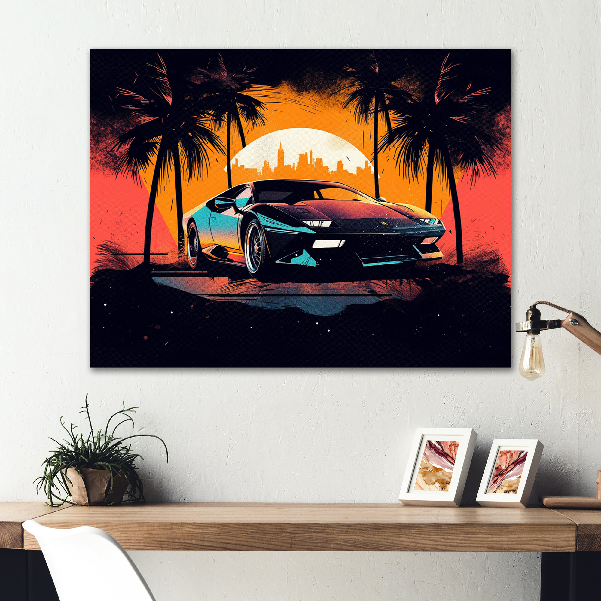 Red Barrel Studio® Yellow and Grey Race Car Elegance I - Retro Car ...