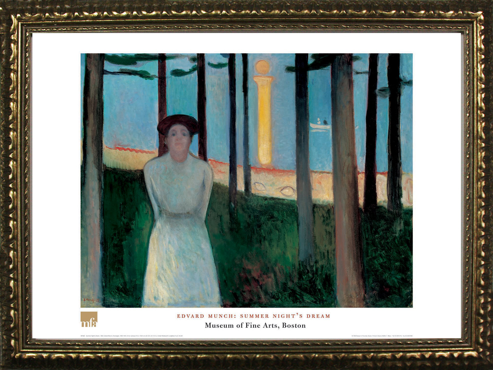 Vault W Artwork Summer Night's Dream by Edvard Munch Framed Painting ...