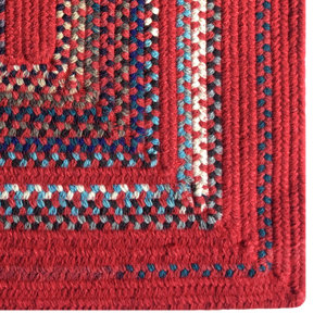 Millwood Pines Mont Geometric Handmade Braided Crimson Area Rug ...