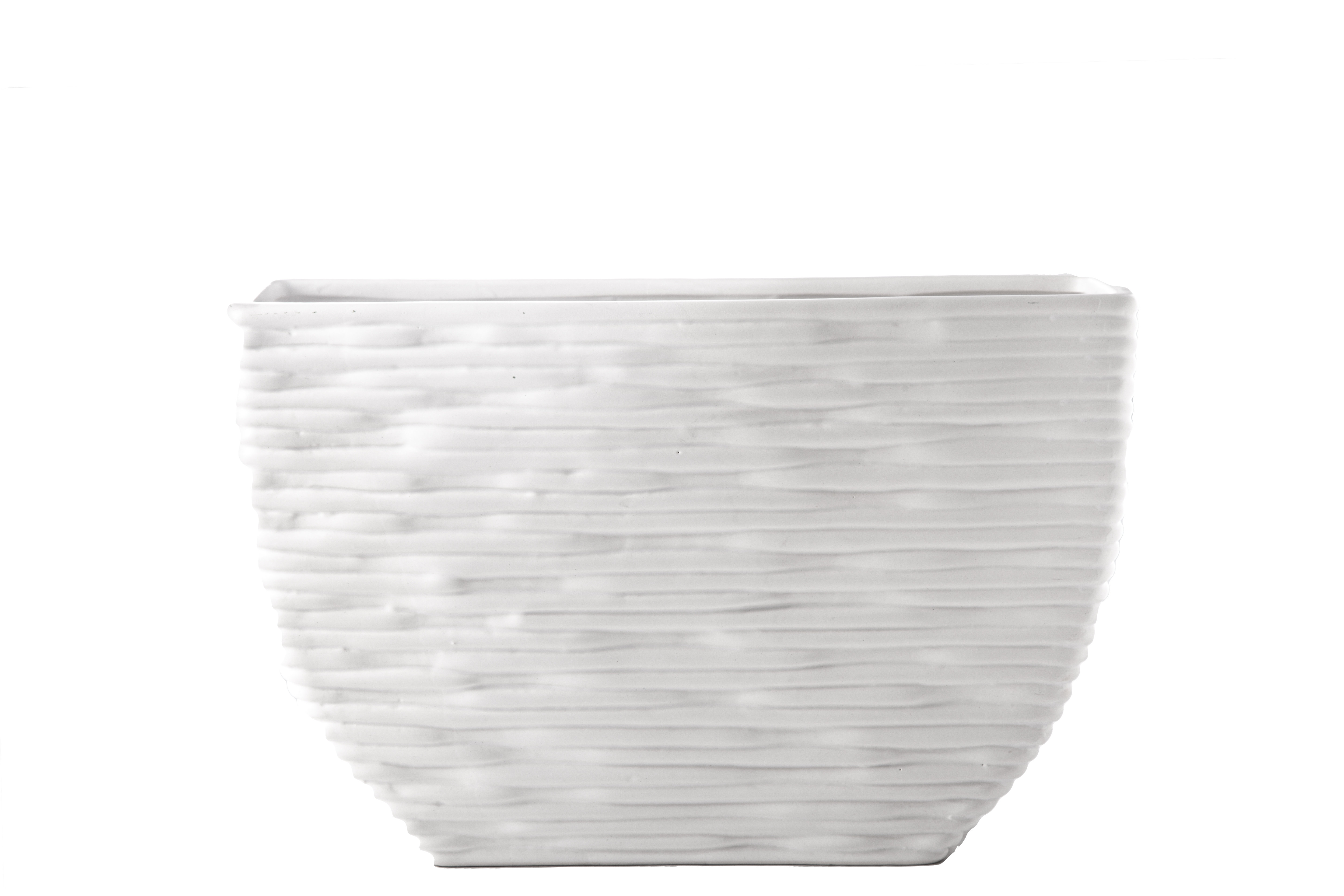 Urban Trends Ceramic Low Rectangle Vase With Embossed Seamless Pattern ...