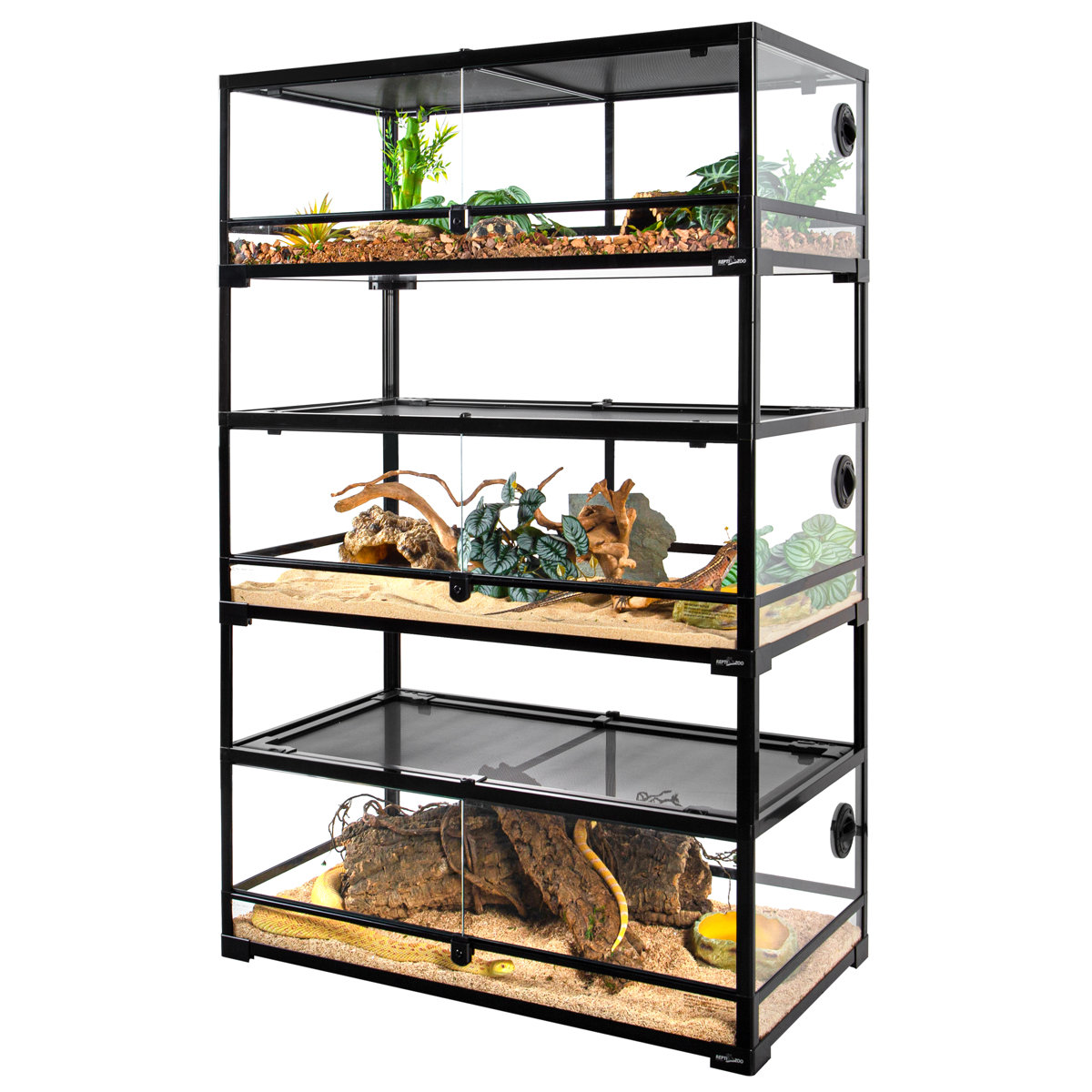 REPTIZOO REPTI ZOO 36 In Reptile Terrarium Stackable Low Habitat with ...