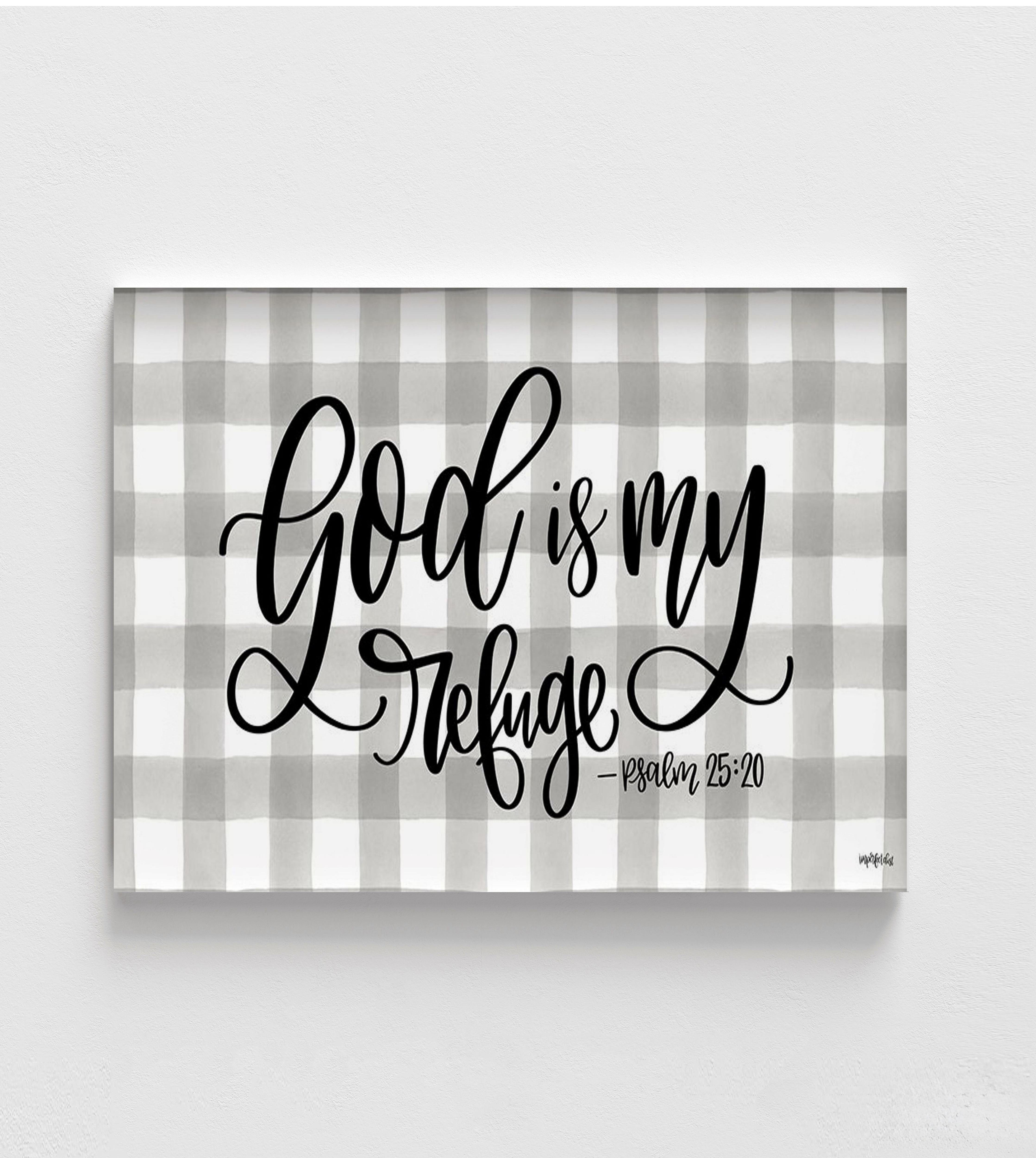 WeFrameArt God Is My Refuge, Extra Large Framed Psalm 25:20 Print ...
