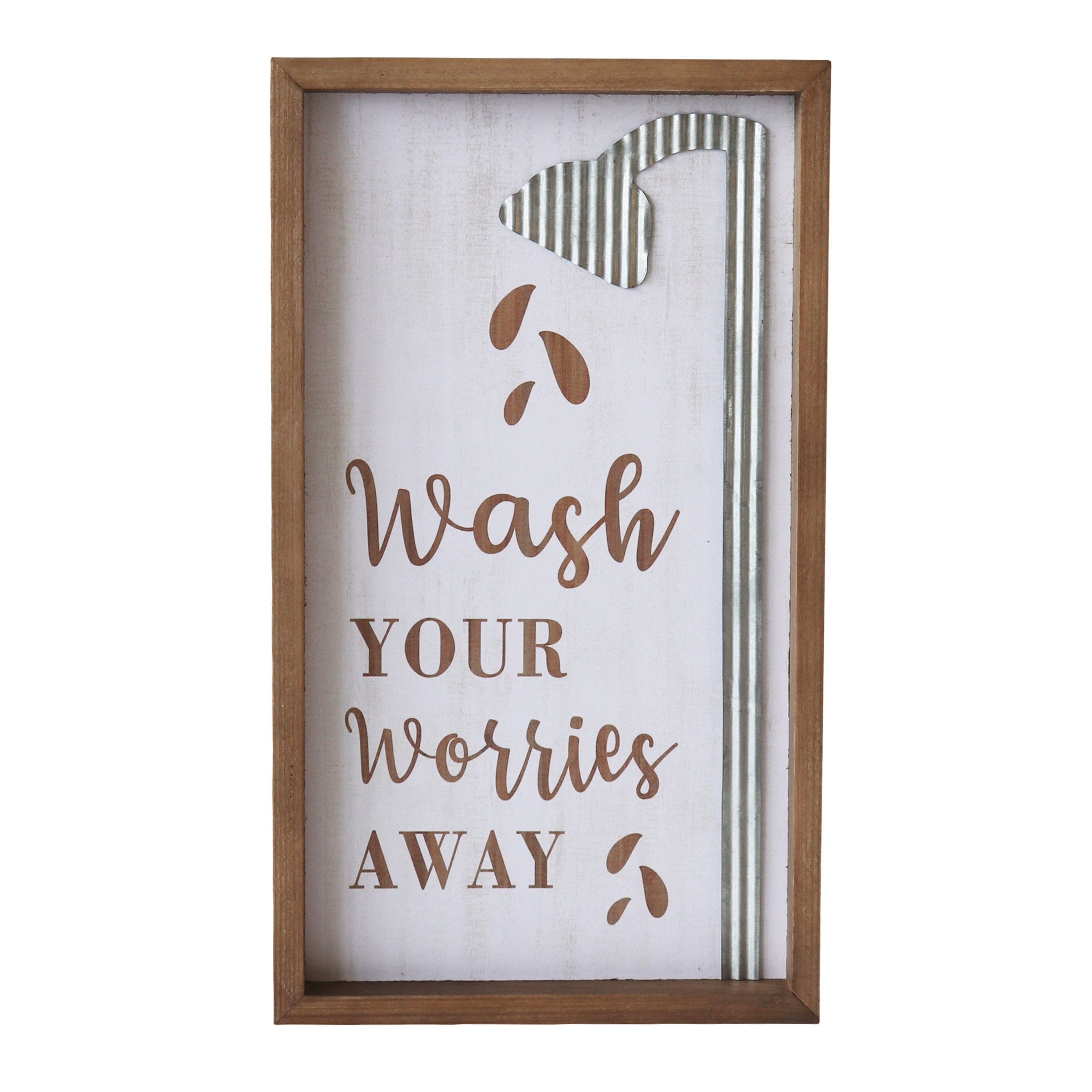 Lark Manor VIP Wood 14 in. White Wash Your Worries Away Sign - Wayfair ...