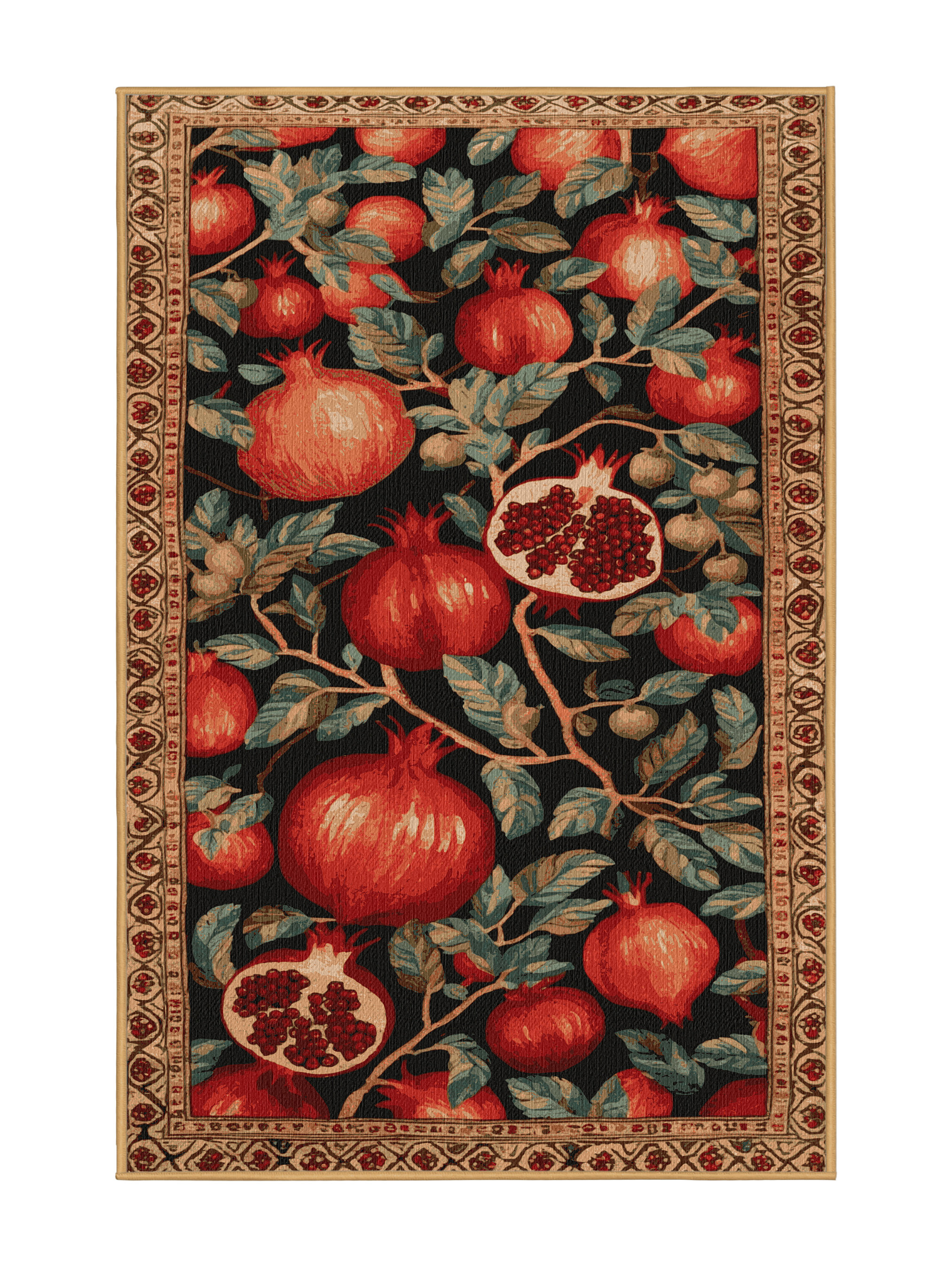 Bloomsbury Market Washable Pomegranate Fruits Area Rug | Wayfair