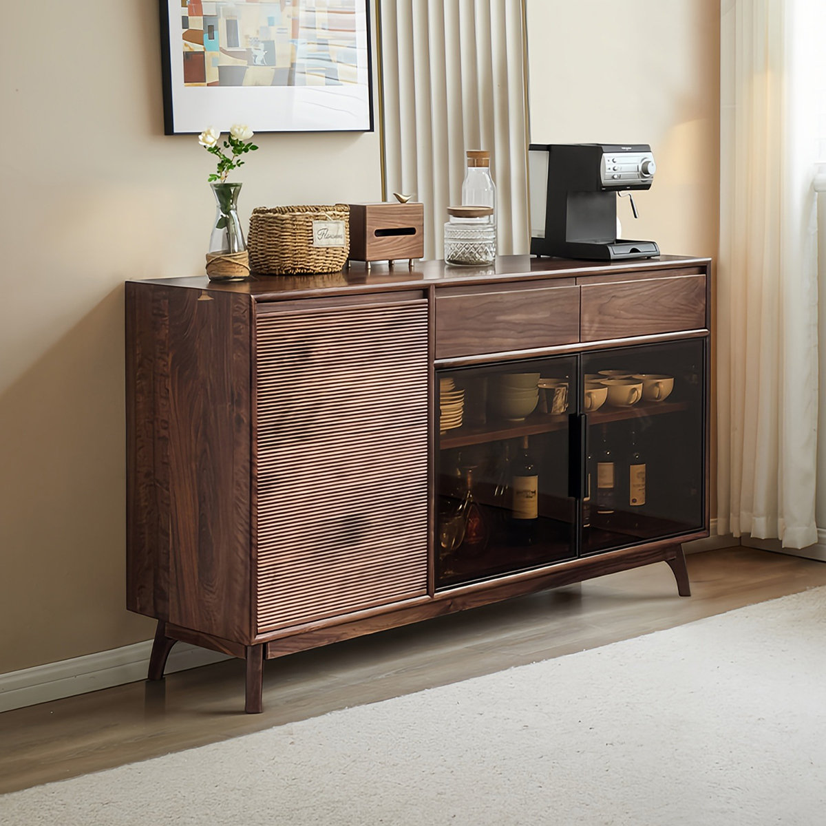Corrigan Studio Minimalist style solid wood sideboard cabinet - Wayfair Canada