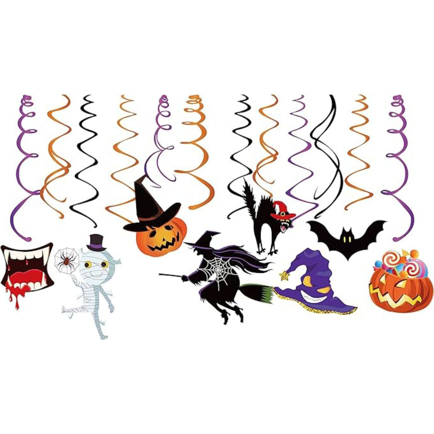KAMLIC 30 Pieces of Halloween Swirl Decorations | Wayfair