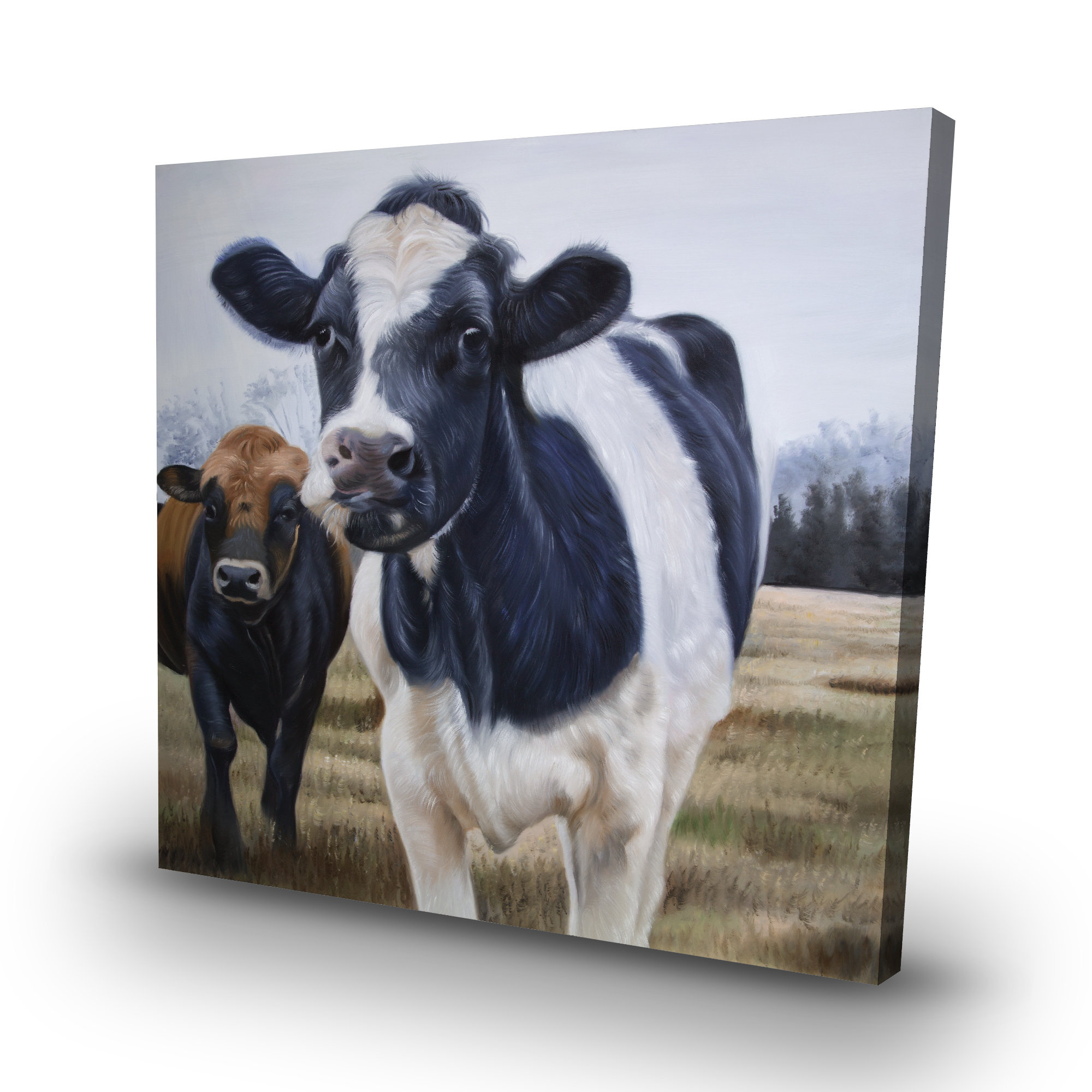 Begin Edition International Inc. Two cows eating grass - 32"x32" art on ...
