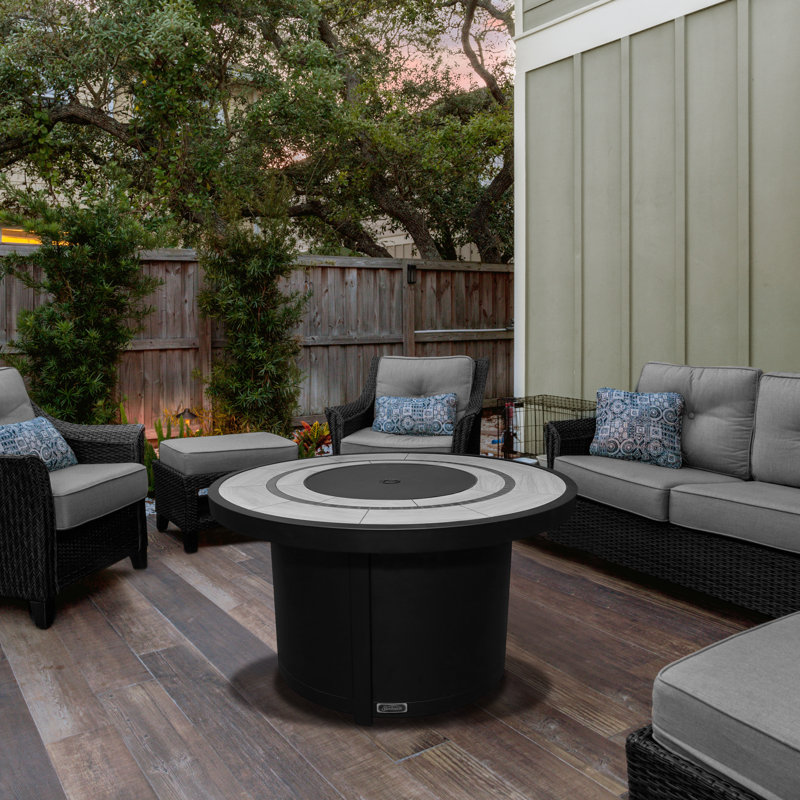 Sunbeam Cove Aluminum Ceramic Top Propane/Natural Gas Fire Table ...