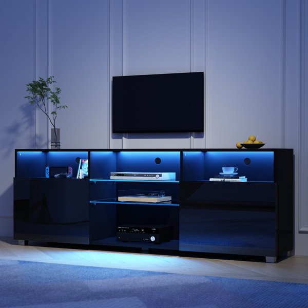 Orren Ellis LED TV Stand, Modern TV Stand With LED Lights And High ...