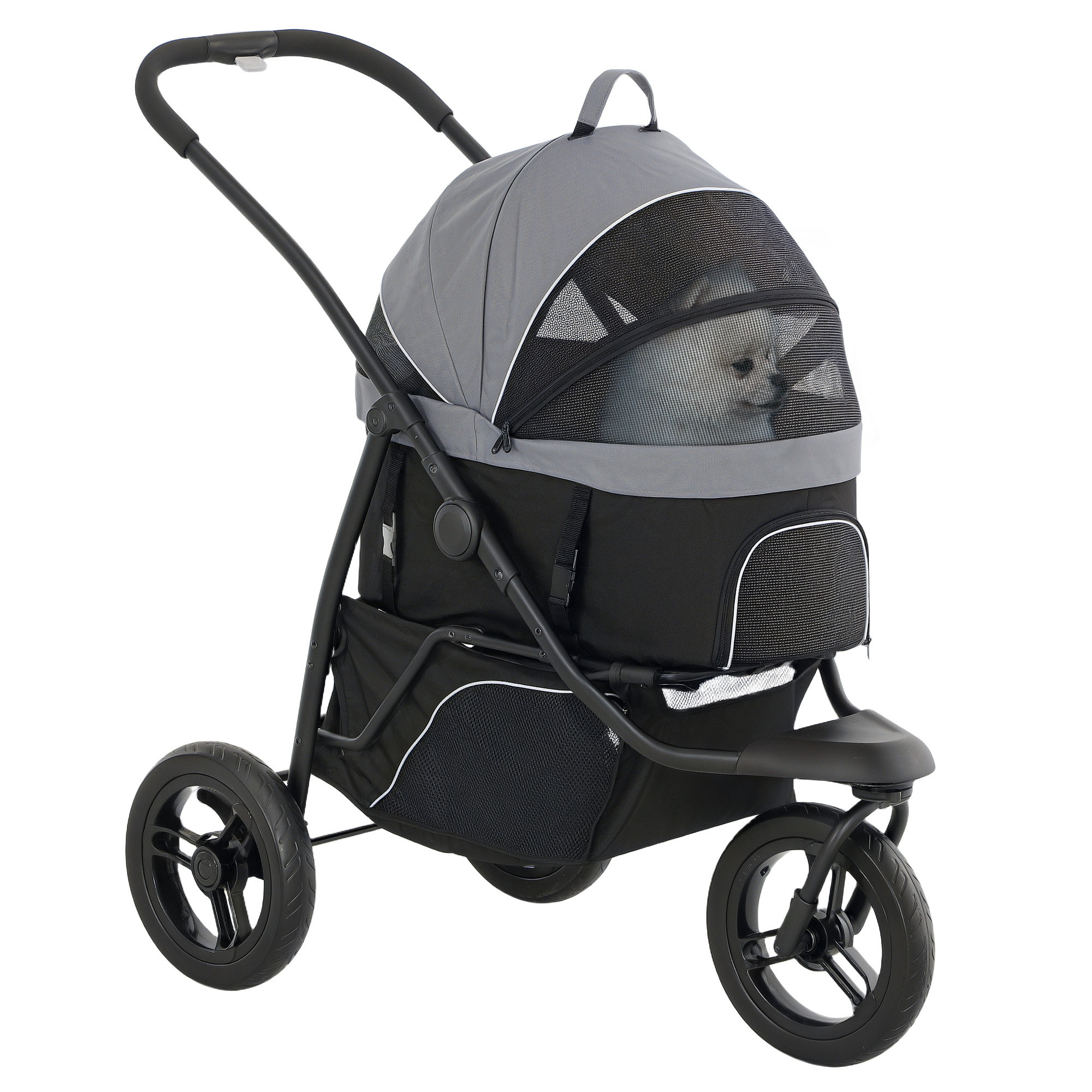 Pawhut 3 in 1 Pet Stroller for Small Dogs and Cats, 3 Wheels Dog ...