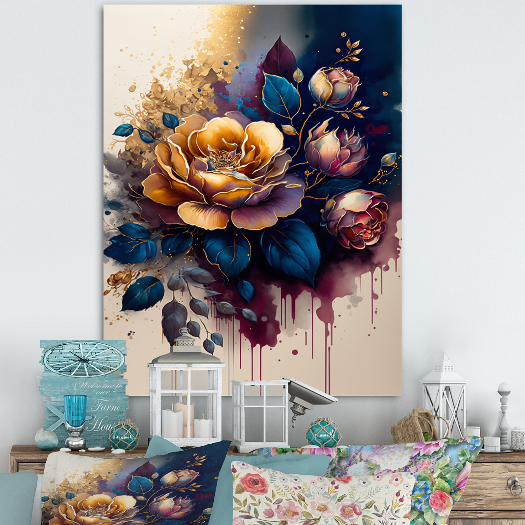 House of Hampton® Night Shade Rose Design I Night Shade Rose Design I ...