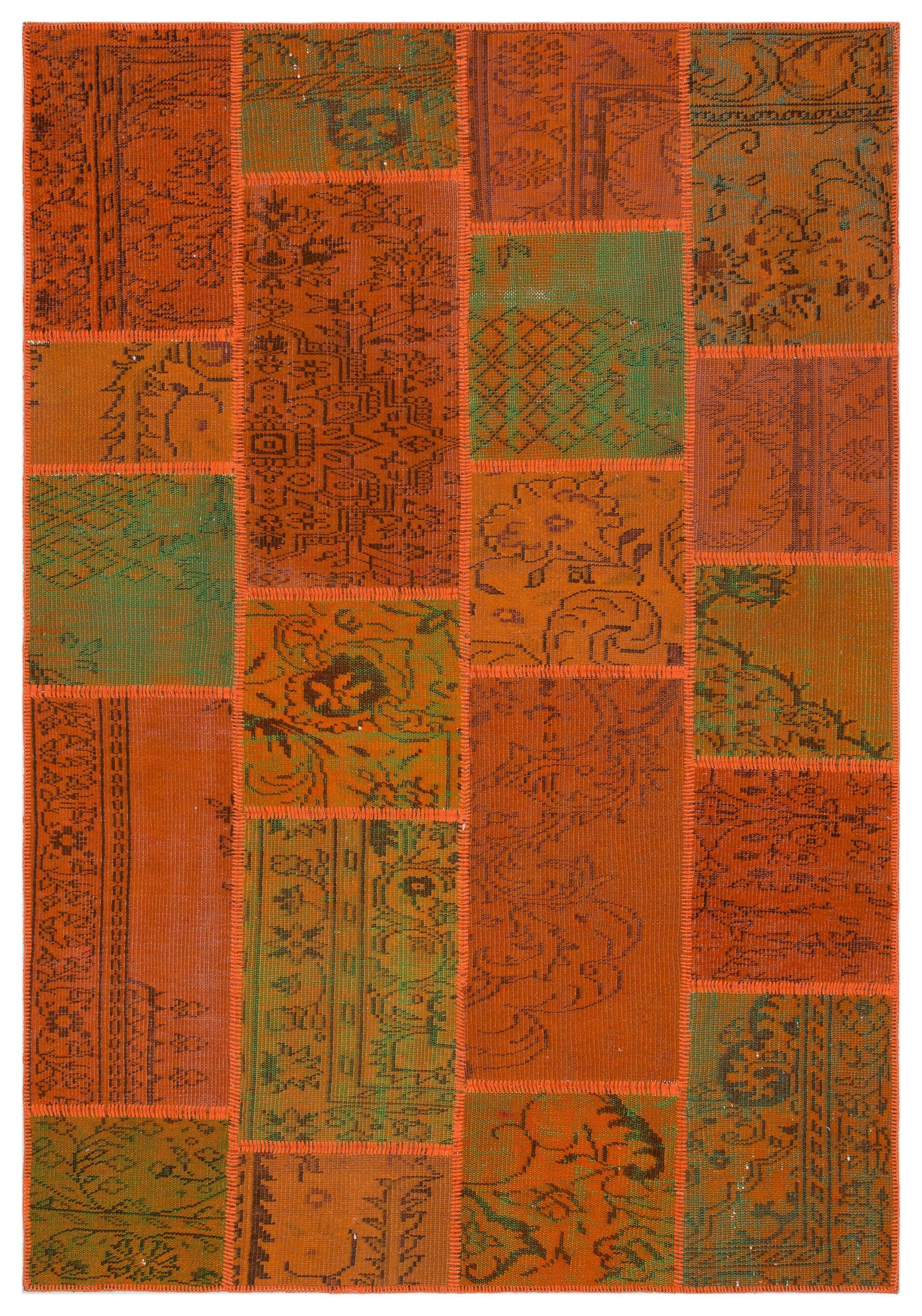 Rugged Logic Turkish Orange Vintage Wool Handmade Area Rug AU33910 ...