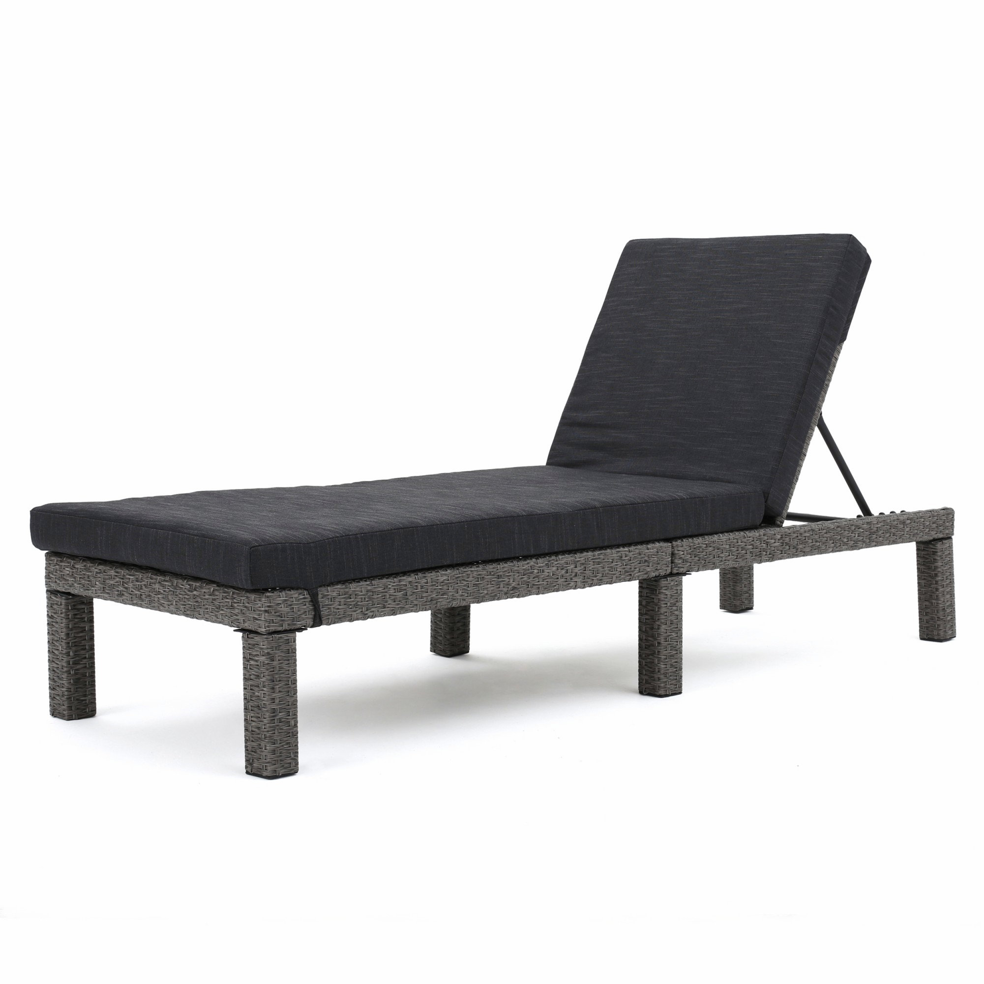 Ivy Bronx Outdoor Chaise Lounge, Metal Frame Single Chaise, Modern ...