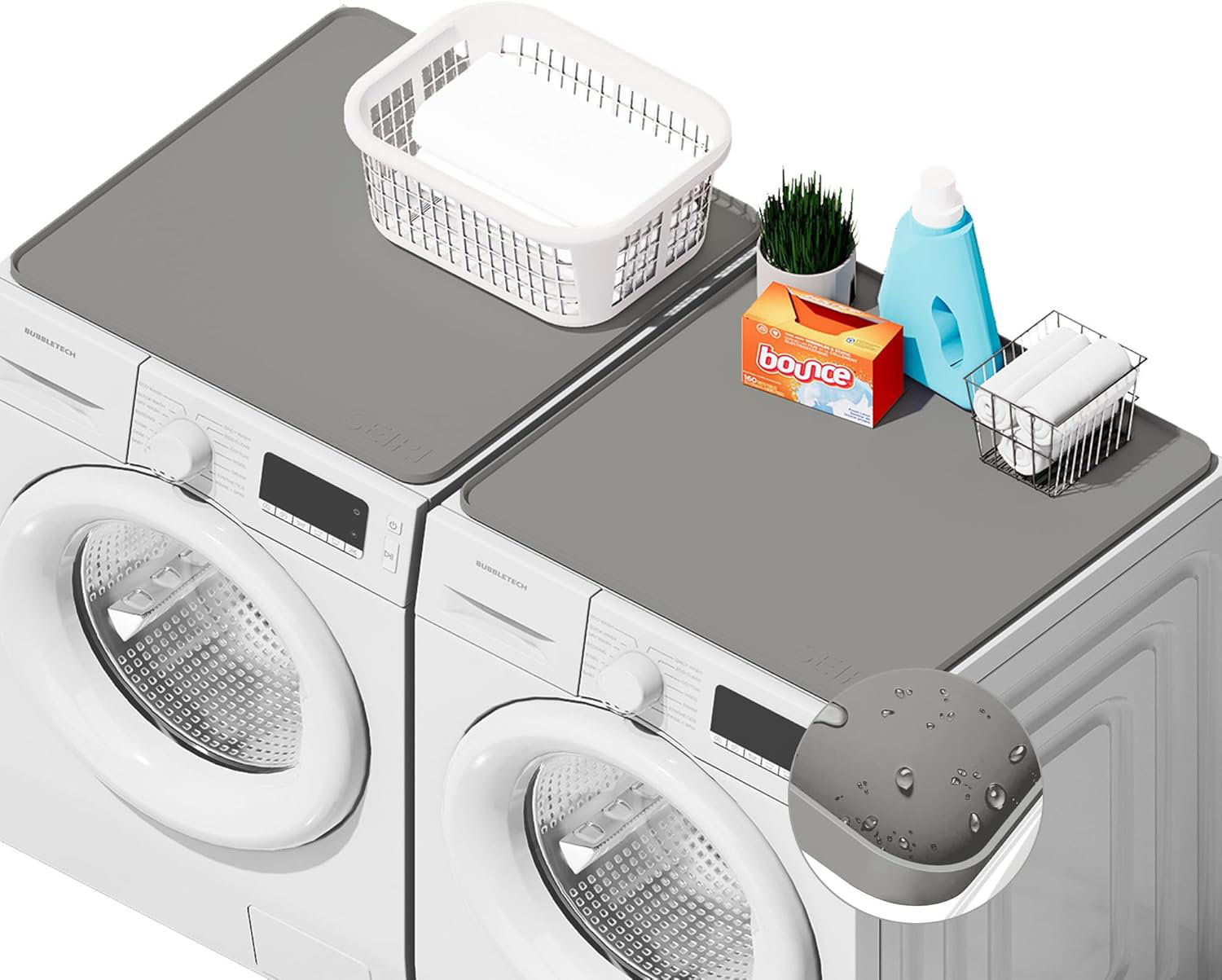 X－MAX FURNITURE 2Pcs Washer And Dryer Covers For The Top, Silicone ...