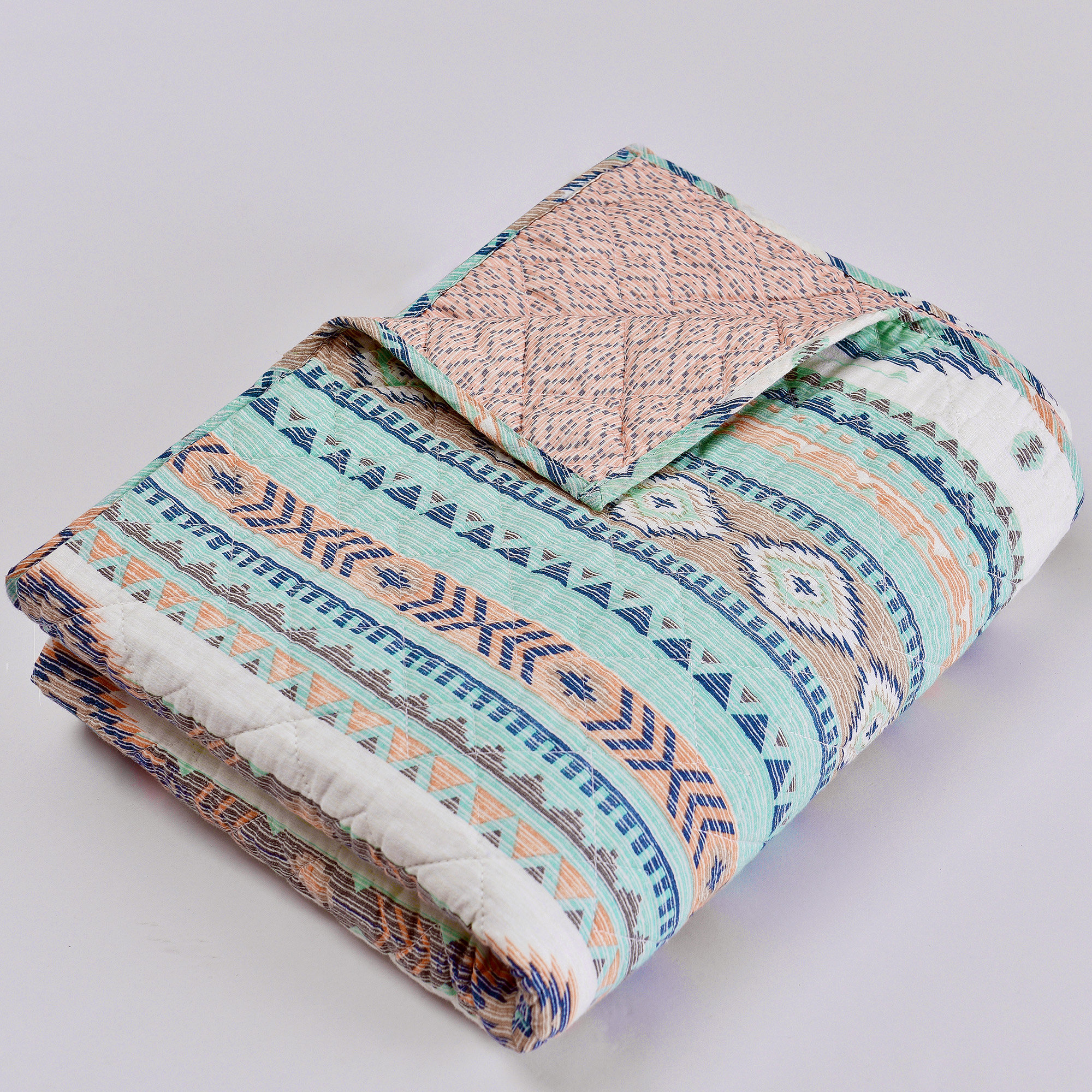 Barefoot Bungalow Phoenix Southwest Geo Reversible Quilted Throw ...