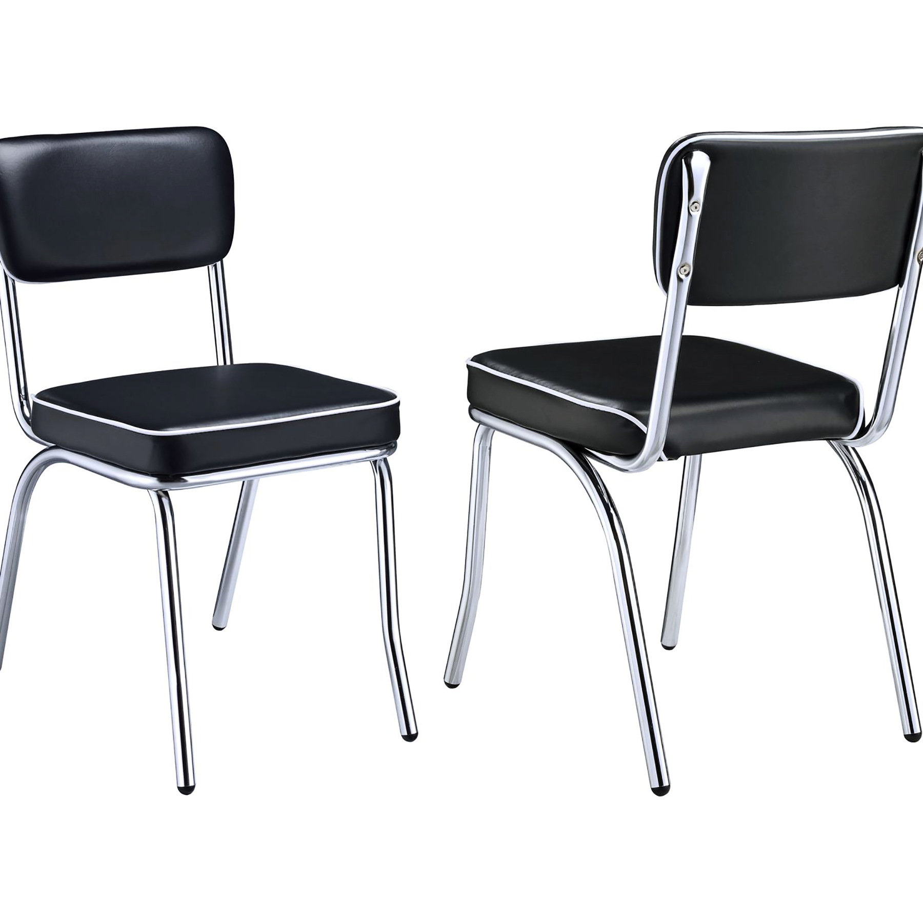 Latitude Run® Black Upholstered Chairs ( Of 2) - Rectangular, Padded ...